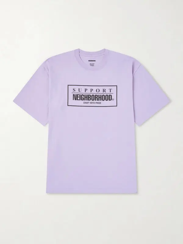 NEIGHBORHOOD Logo-print Cotton-jersey T-shirt - Purple