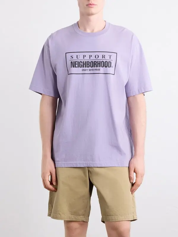 NEIGHBORHOOD Logo-print Cotton-jersey T-shirt - Purple