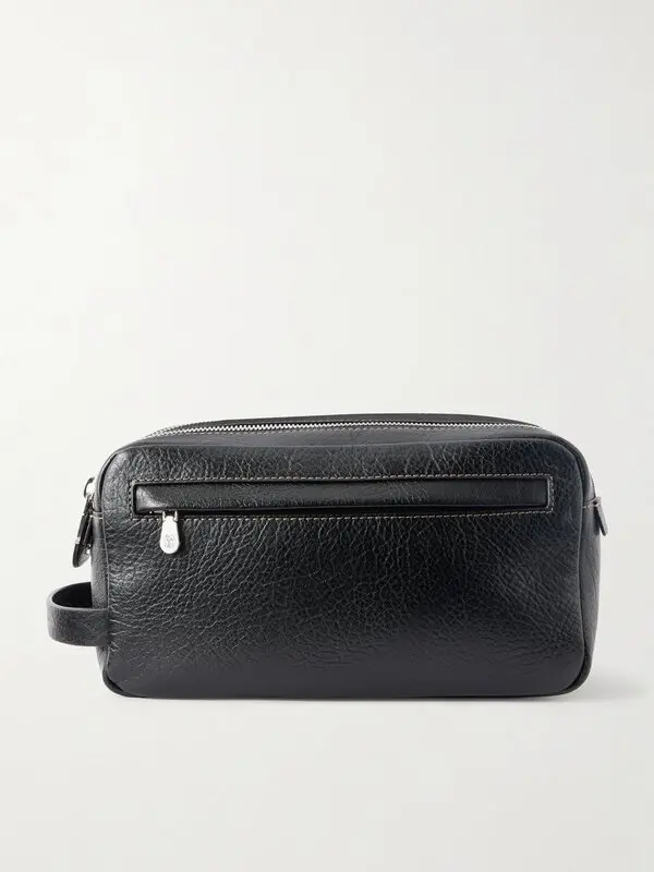 Brunello Cucinelli Leather Wash Bag - Black
