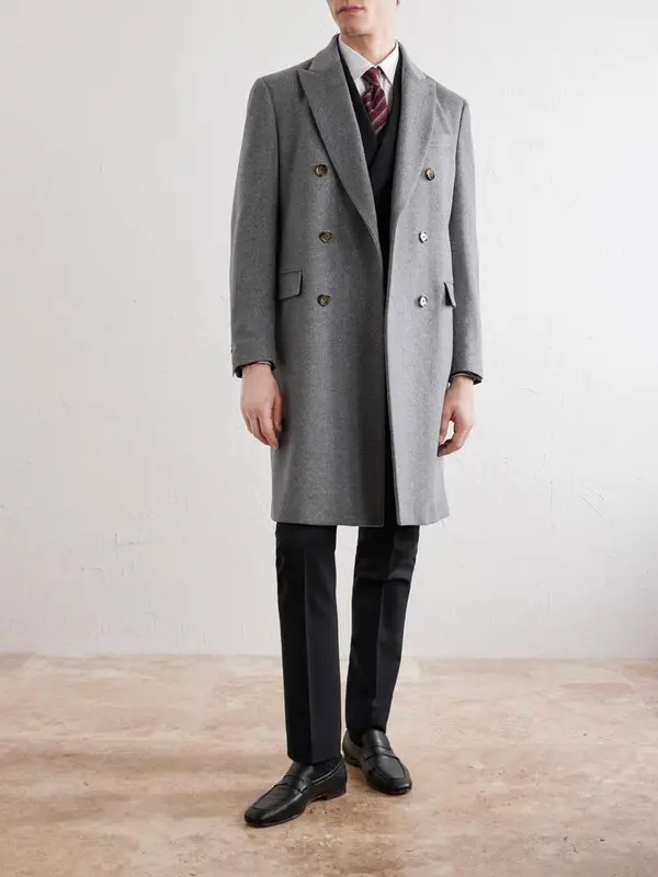 LARDINI Double-breasted Wool Coat
