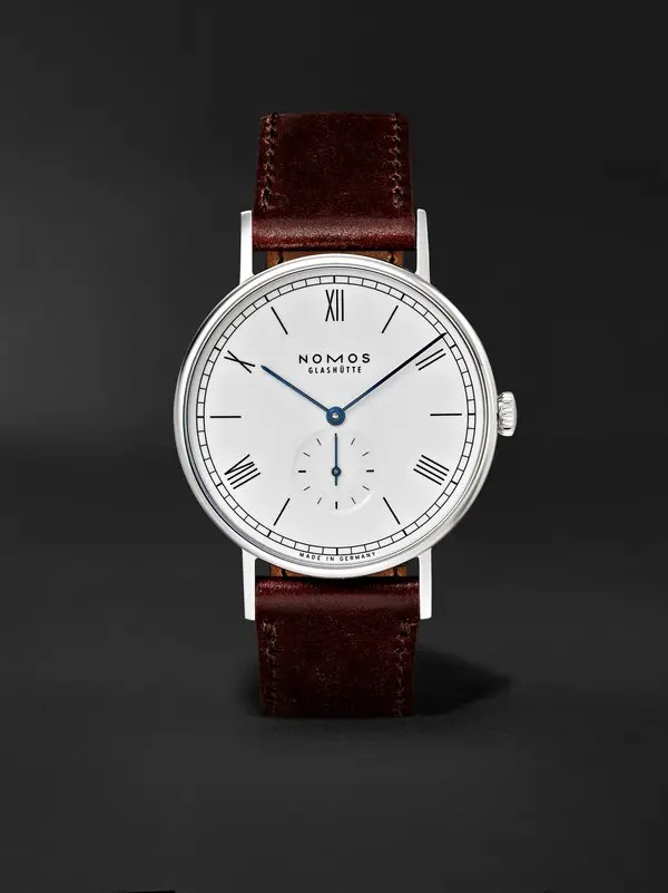 NOMOS GLASHUTTE Ludwig Hand-wound 38mm Stainless Steel And Leather Watch - White