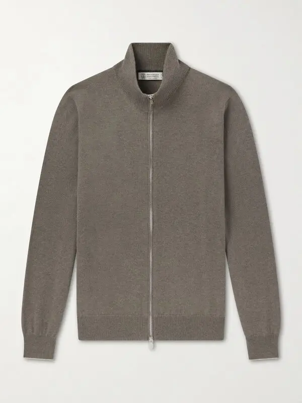 Brunello Cucinelli Cashmere Zip-up Sweater - Gray