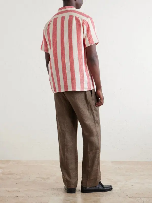 KARDO Camp-collar Striped Cotton Shirt