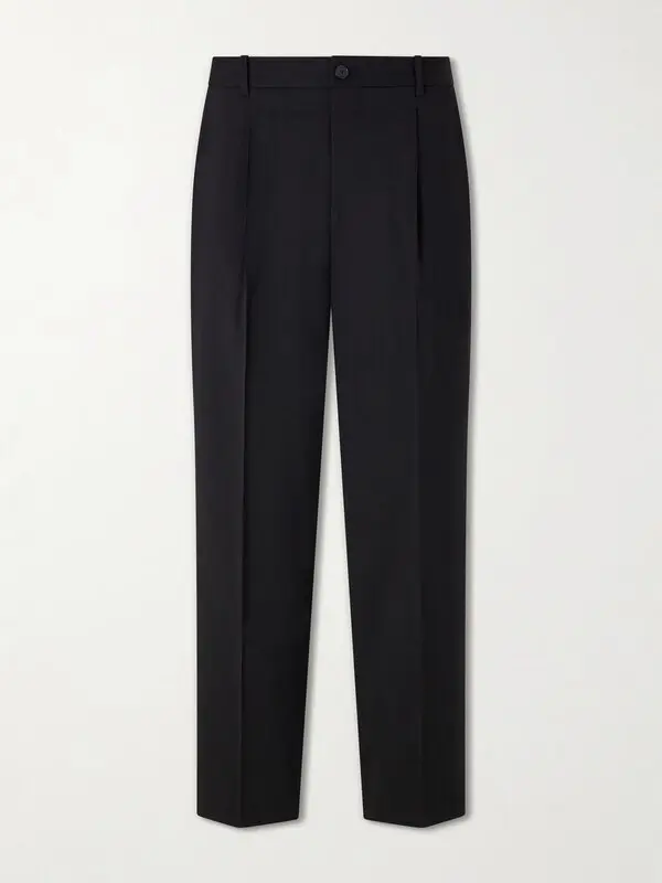 FRAME Tropical Straight-leg Wool Trousers - Black
