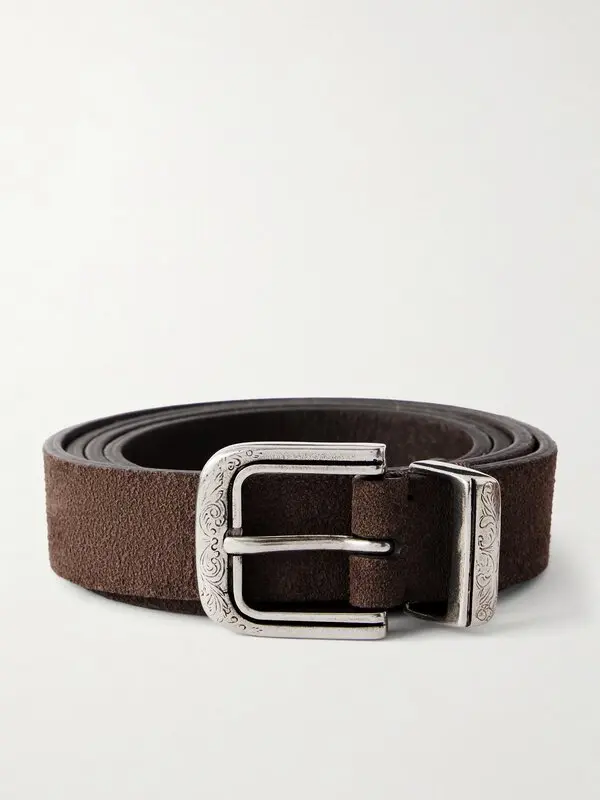 Brunello Cucinelli 3cm Suede Belt - Brown