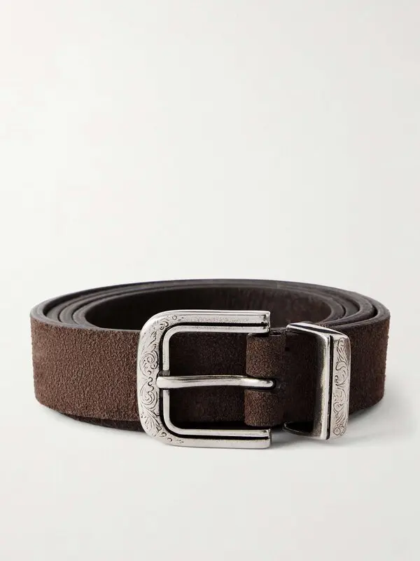 Brunello Cucinelli 3cm Suede Belt - Camel