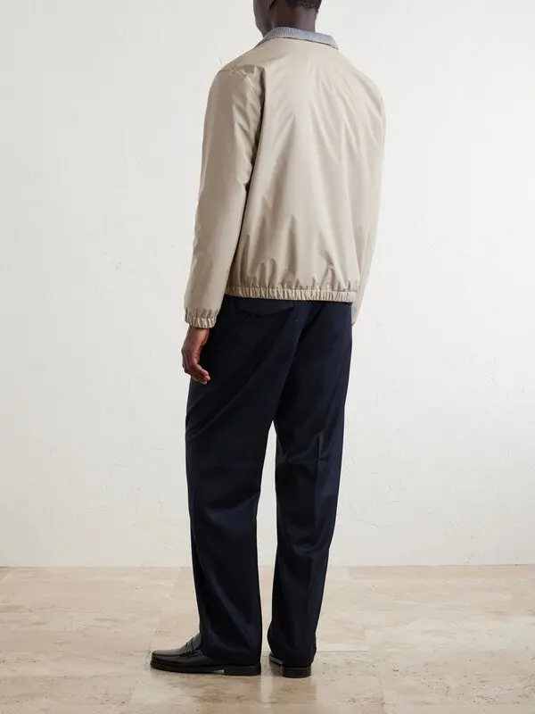 LARDINI Zip-up Shell Bomber Jacket - Neutrals