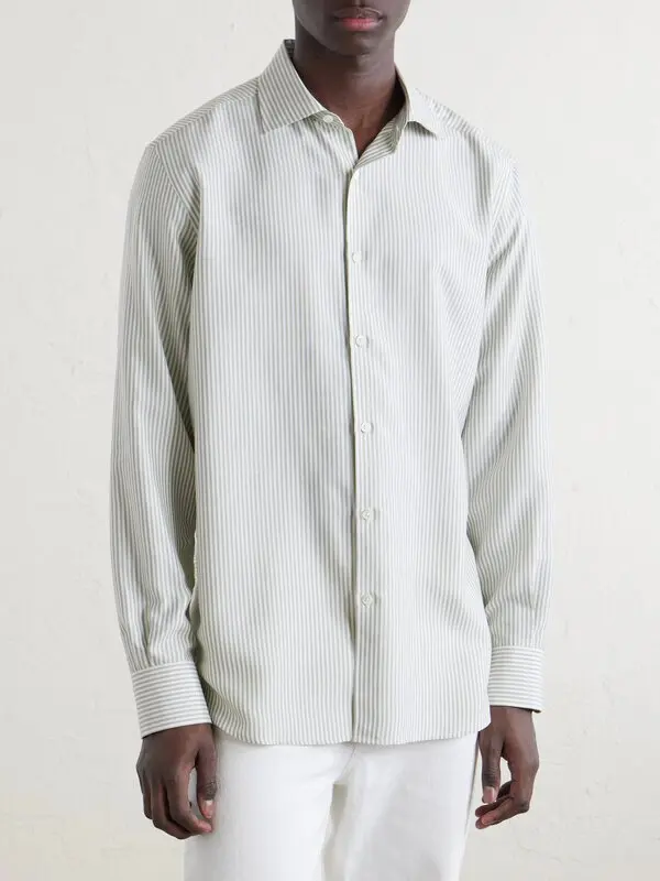 Zegna Striped Silk Shirt