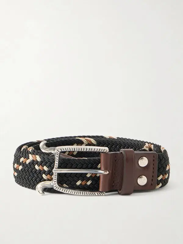 Kapital Woven Chevron Pattern Belt - Black