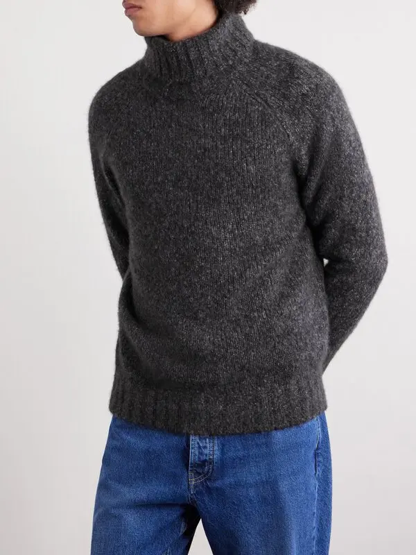 Brunello Cucinelli Ribbed Cashmere And Silk-blend Rollneck Sweater