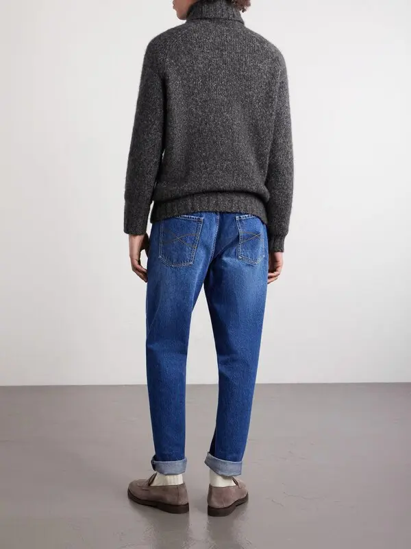 Brunello Cucinelli Ribbed Cashmere And Silk-blend Rollneck Sweater