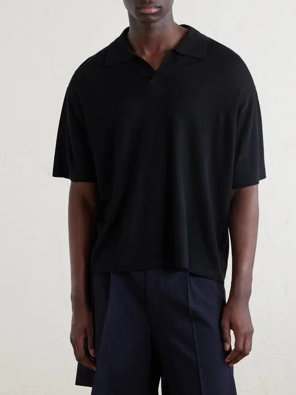 FRAME Knitted Cotton Polo Shirt