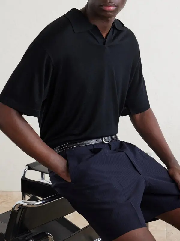 FRAME Knitted Cotton Polo Shirt