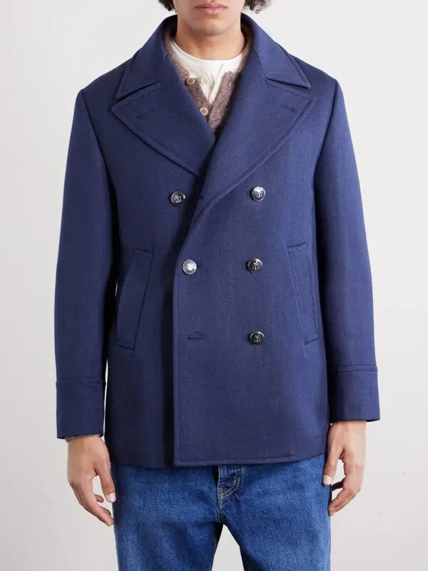 Brunello Cucinelli Double-breasted Wool And Silk-blend Coat