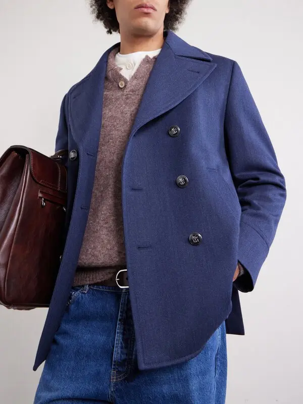 Brunello Cucinelli Double-breasted Wool And Silk-blend Coat