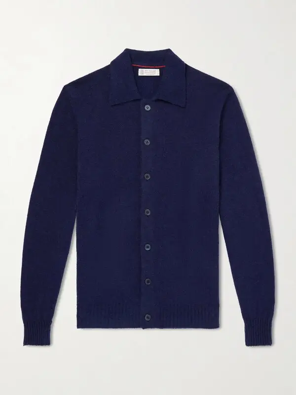 Brunello Cucinelli Alpaca-blend Cardigan - Blue