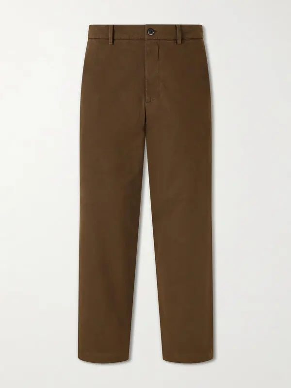 Barena Venezia Straight-leg Cotton-blend Gabardine Trousers - Brown