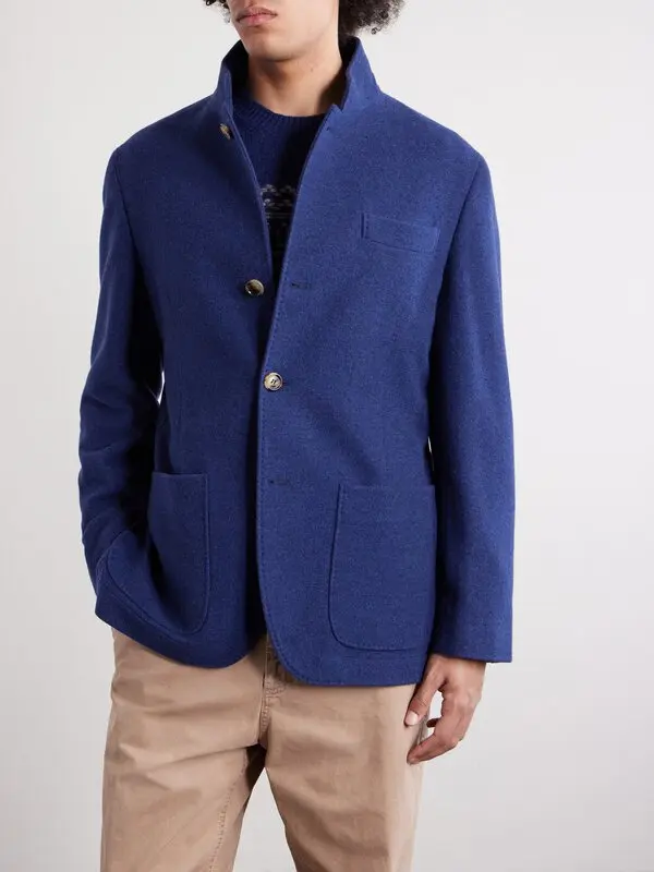 Brunello Cucinelli Unstructured Brushed-cashmere Blazer