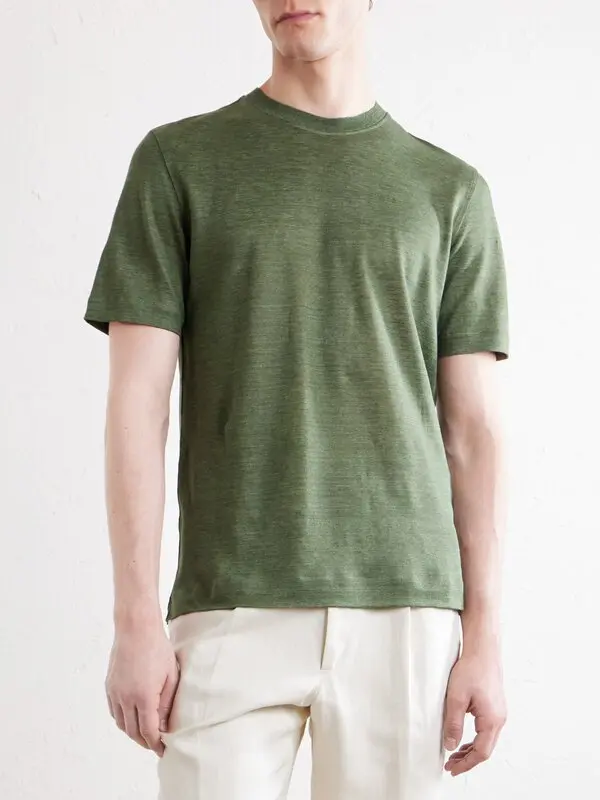Zegna Oasi Knitted Linen T-shirt - Green