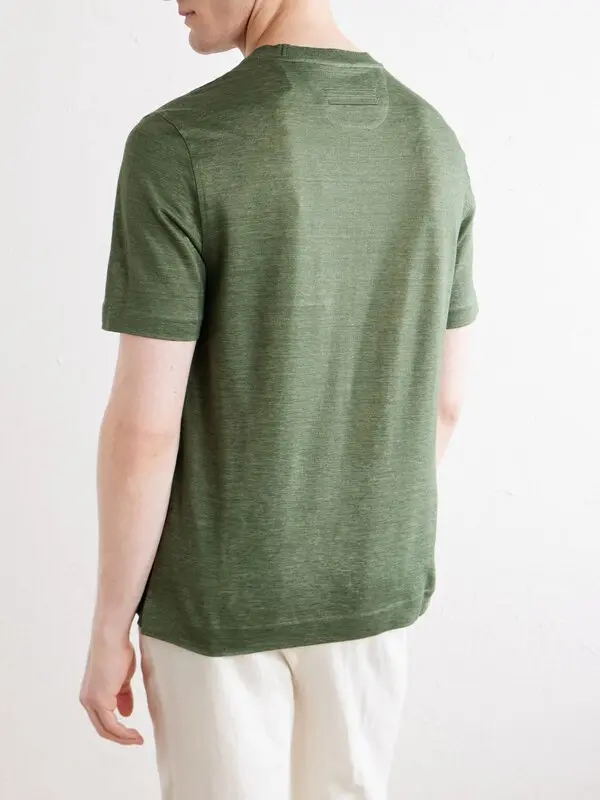 Zegna Oasi Knitted Linen T-shirt - Green