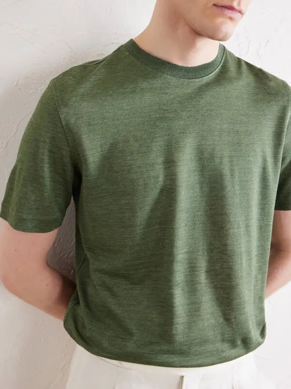 Zegna Oasi Knitted Linen T-shirt - Green