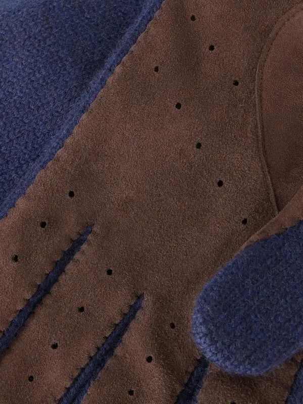 Brunello Cucinelli Knitted Cashmere Gloves With Suede Trim