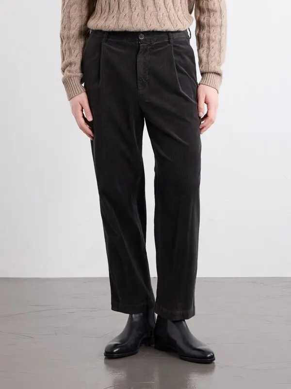 Barena Venezia Pleated Cotton-blend Corduroy Trousers