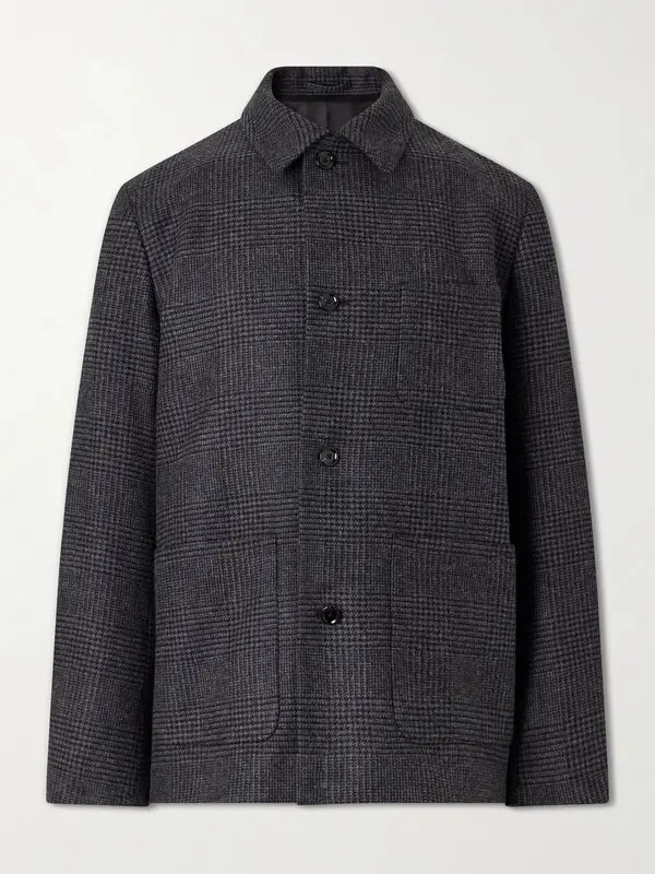 LARDINI Prince Of Wales Wool And Cashmere-blend Jacket - Gray