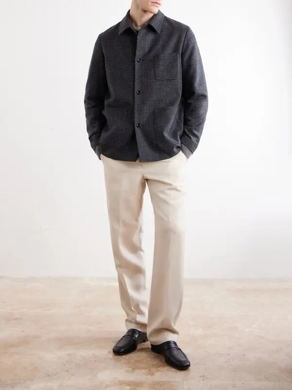 LARDINI Prince Of Wales Wool And Cashmere-blend Jacket