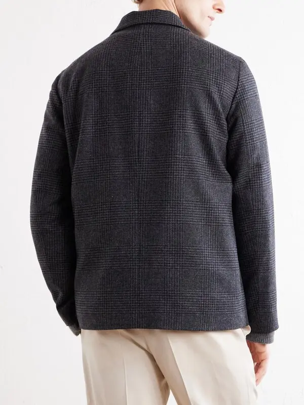 LARDINI Prince Of Wales Wool And Cashmere-blend Jacket