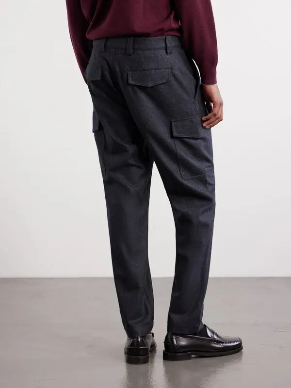 Brunello Cucinelli Tapered Virgin Wool Cargo Trousers