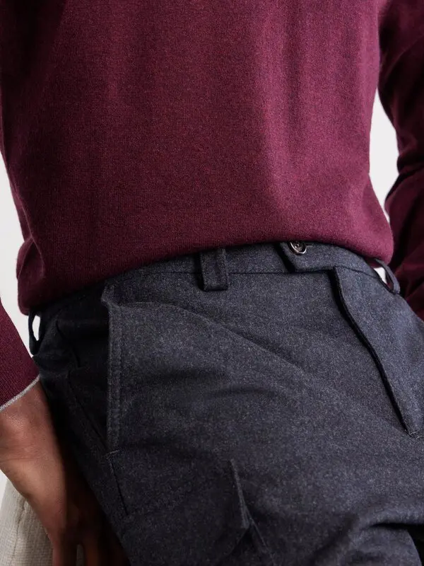 Brunello Cucinelli Tapered Virgin Wool Cargo Trousers