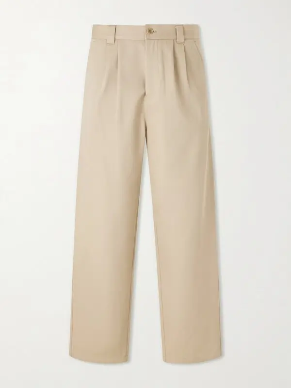A.p.c. Ricky Straight-leg Pleated Trousers - Neutrals