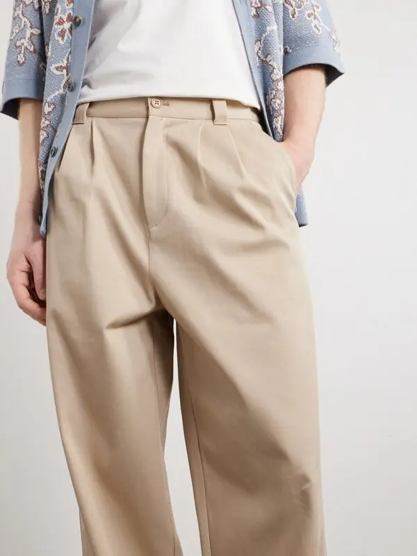 A.p.c. Ricky Straight-leg Pleated Trousers - Neutrals