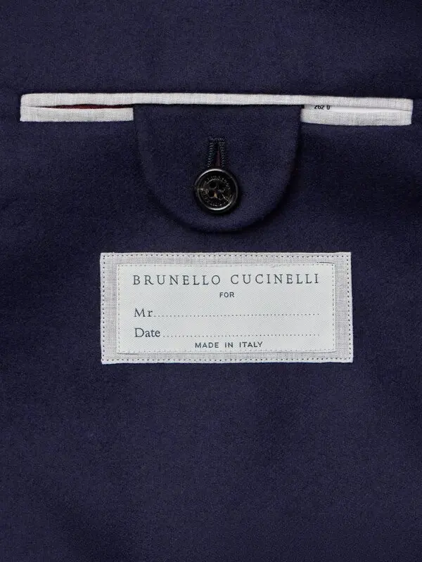 Brunello Cucinelli Double-breasted Wool Blazer - Blue