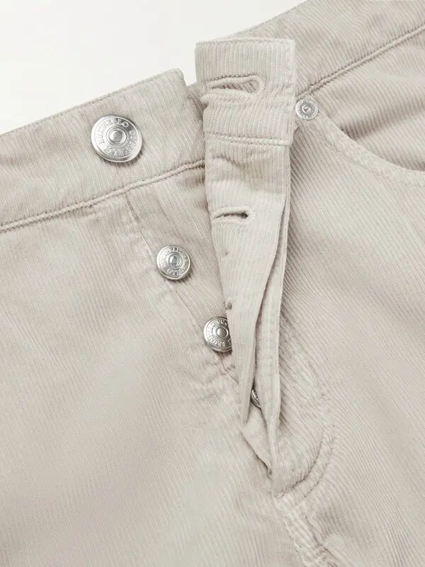 Brunello Cucinelli Straight-leg Cotton-corduroy Trousers - Neutrals