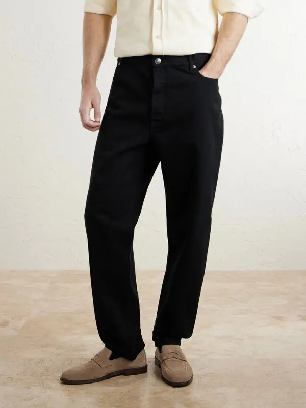 Brunello Cucinelli Slim-fit Straight-leg Logo-embroidered Jeans