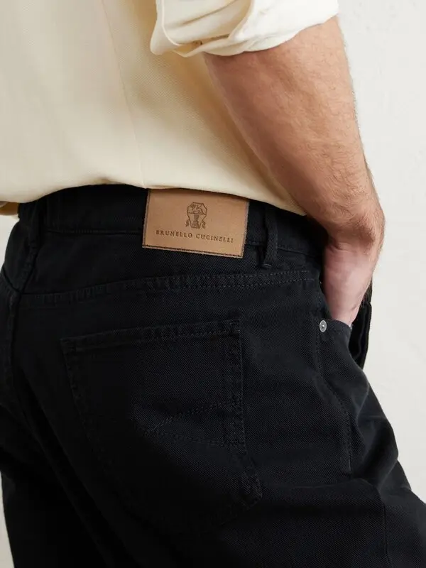 Brunello Cucinelli Slim-fit Straight-leg Logo-embroidered Jeans