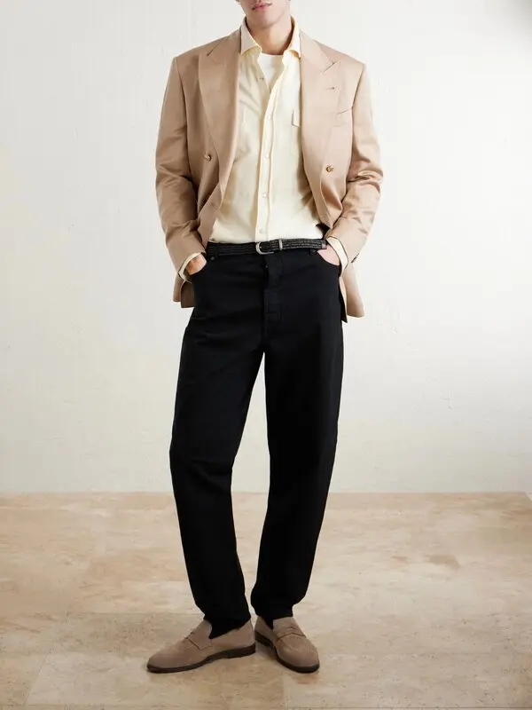 Brunello Cucinelli Slim-fit Straight-leg Logo-embroidered Jeans
