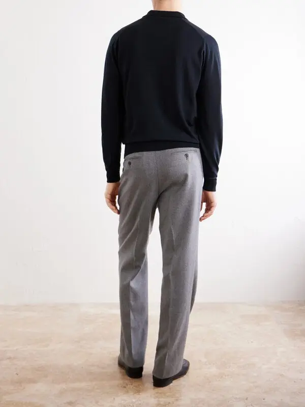 John Smedley Caverhill Knitted Merino Wool Polo Shirt