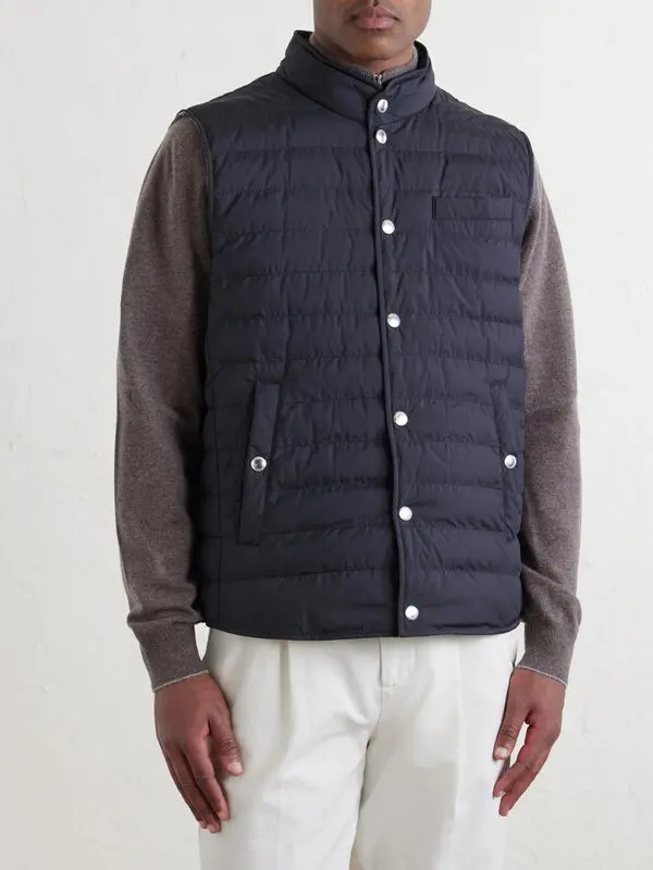 Brunello Cucinelli Quilted Shell Down Gilet