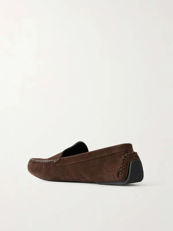 THE ROW Lucca Suede Loafers - Brown