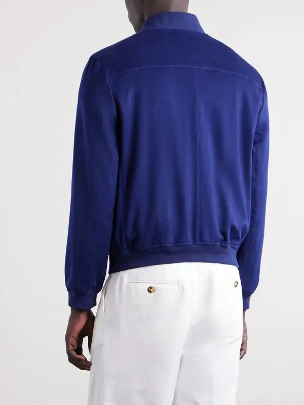 Brunello Cucinelli Cashmere Zip-up Bomber Jacket - Blue