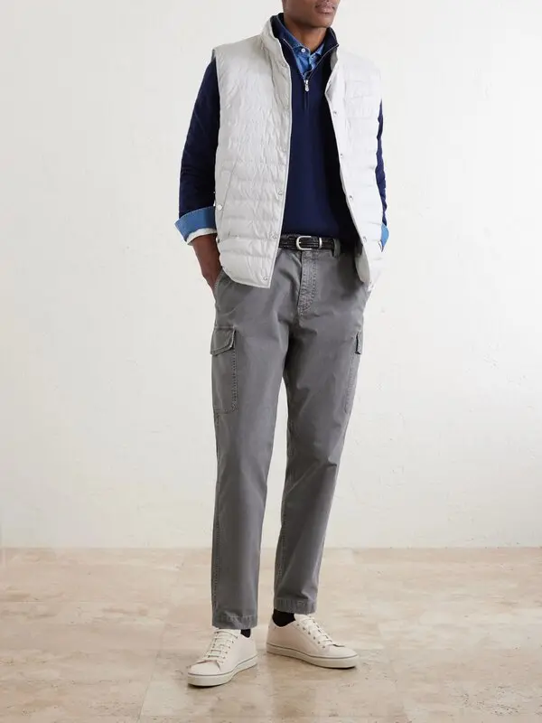 Brunello Cucinelli Slim-fit Tapered Cotton-twill Cargo Trousers