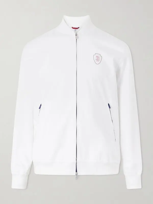 Brunello Cucinelli Logo-appliquéd Shell Jacket - White