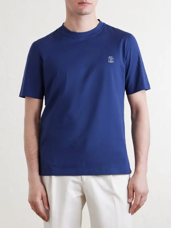 Brunello Cucinelli Layered Logo-print Cotton-jersey T-shirt