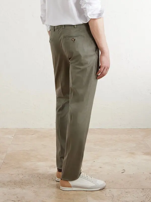Brunello Cucinelli Straight-leg Stretch-cotton Twill Trousers