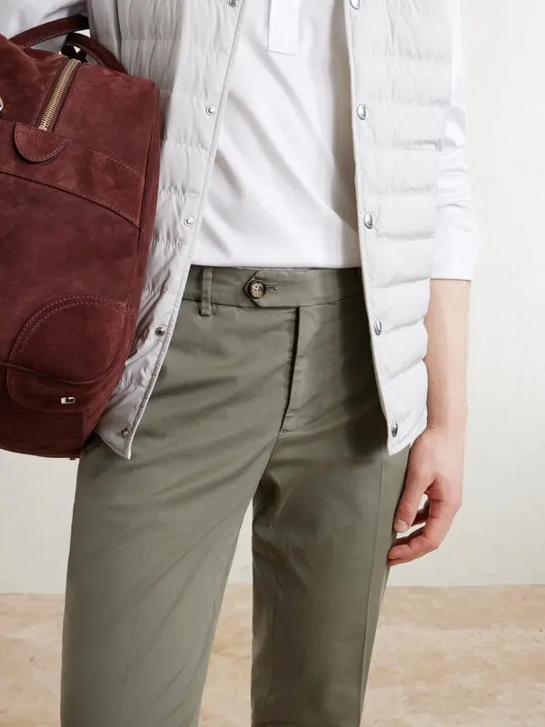 Brunello Cucinelli Straight-leg Stretch-cotton Twill Trousers