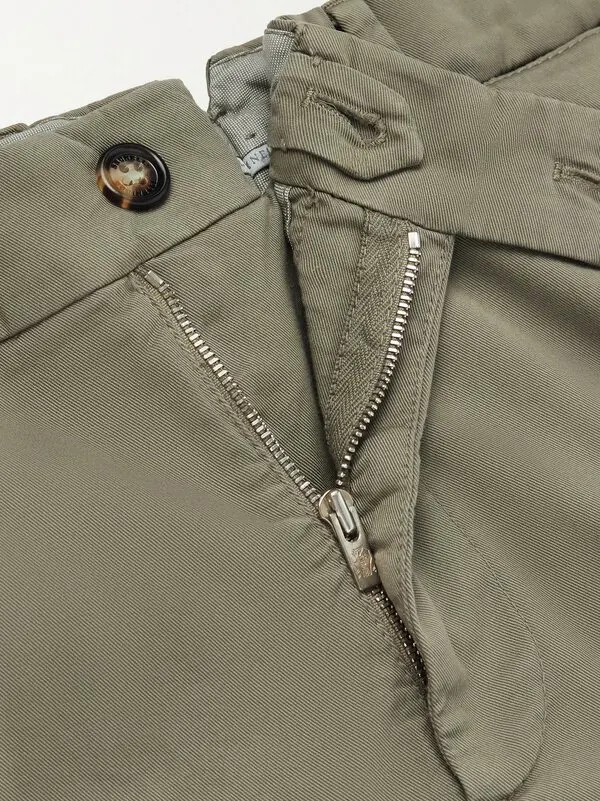 Brunello Cucinelli Straight-leg Stretch-cotton Twill Trousers