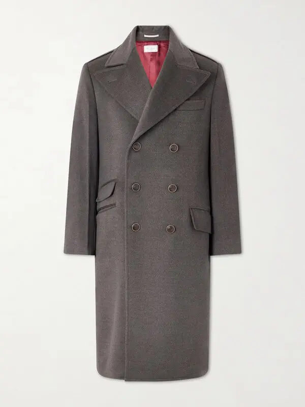 Brunello Cucinelli Virgin Wool Double-breasted Coat - Green